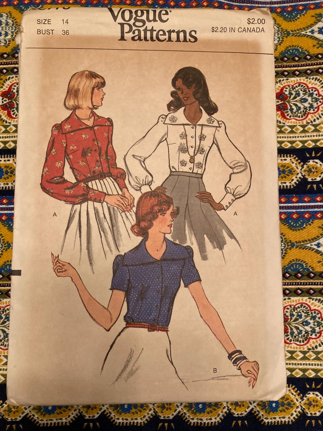 Vintage 1970's Vogue 8778 Sewing Pattern Size 14 Bust 36 FF - Etsy