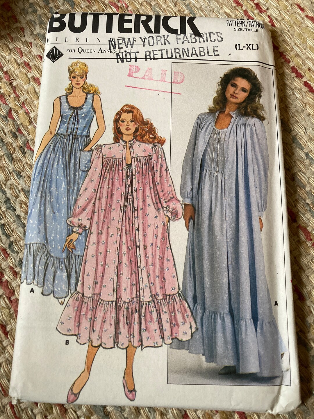 Vintage 1980's Butterick 4312 Eileen West for Queen Anne's Lace Sewing ...