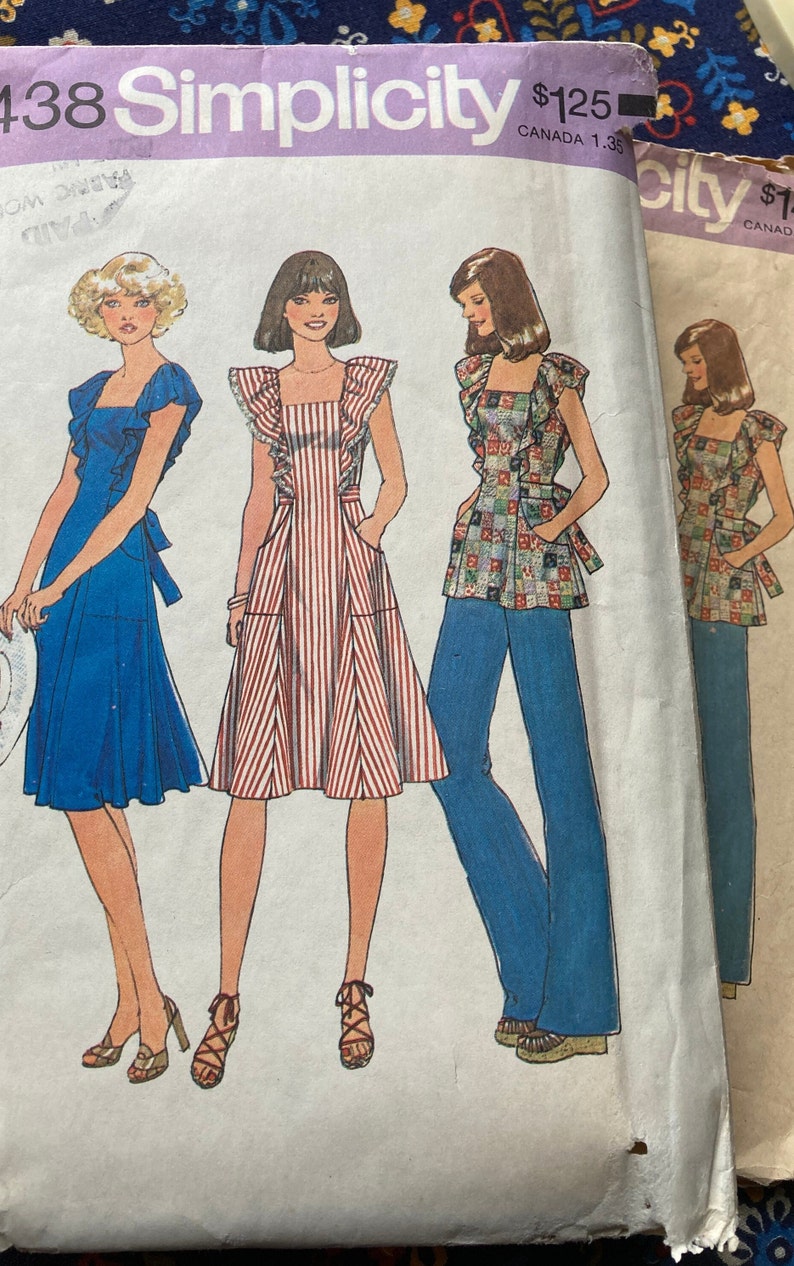 Vintage 1970s Simplicity 7438 Sewing Pattern Size Small 8-10 Bust 31.5 ...