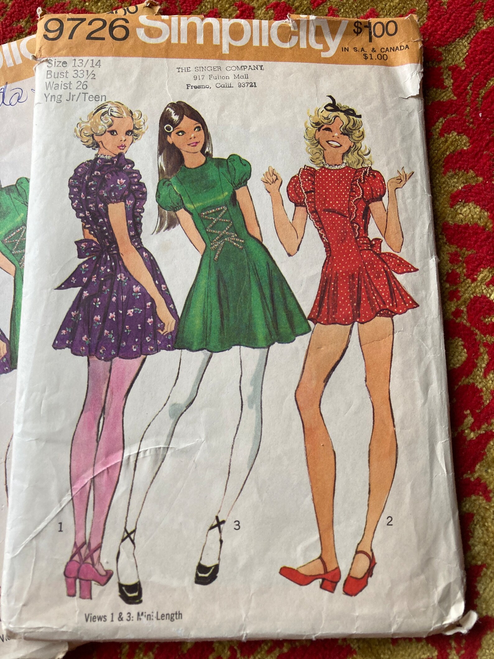 Vintage 1970s Simplicity 9726 Sewing Pattern Size 11/12 Bust 32 or Size ...