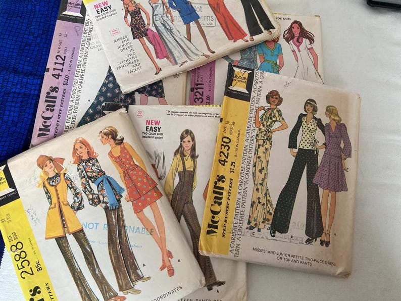 Vintage 1960s 70s Mccall's 2025 4230 2169 3211 2588 or 4112 Sewing ...