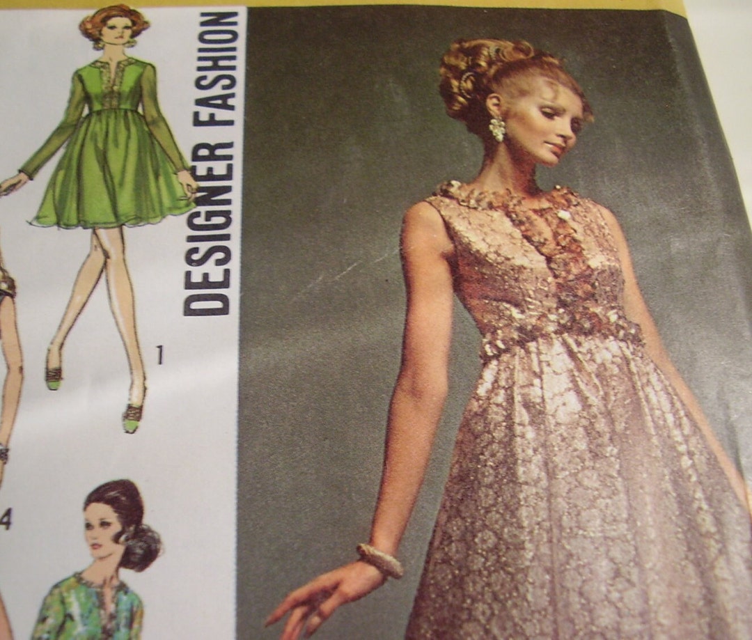 Vintage 1960's Simplicity 8497 Dress Sewing Pattern, Size 12 Bust 34 or ...