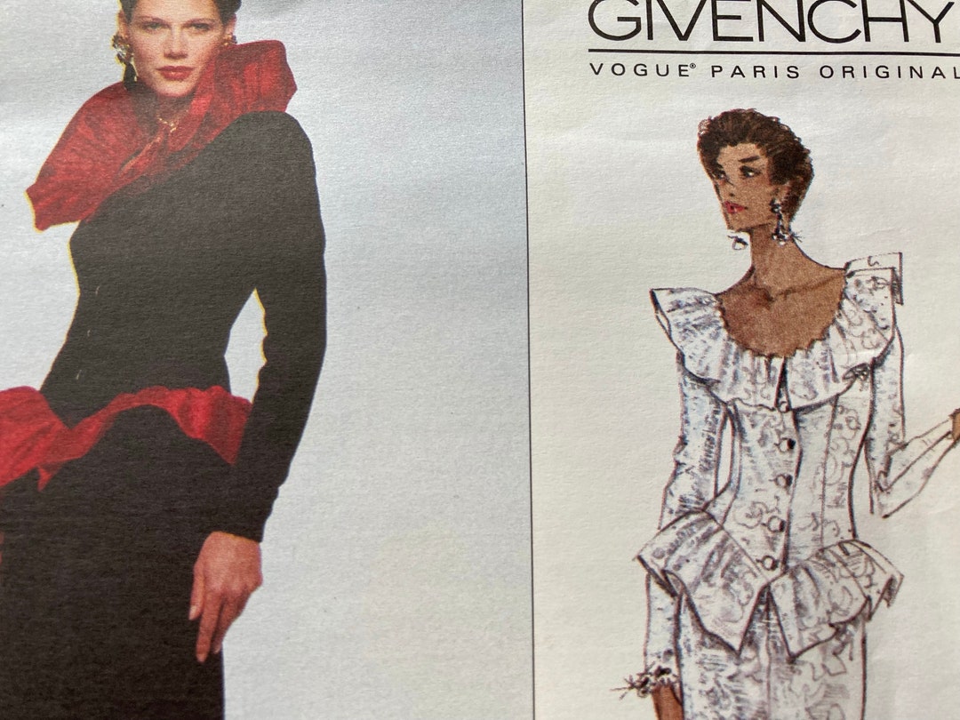 Vintage 1990s Vogue 1279 Paris Original Givenchy Sewing Pattern Size 12 ...