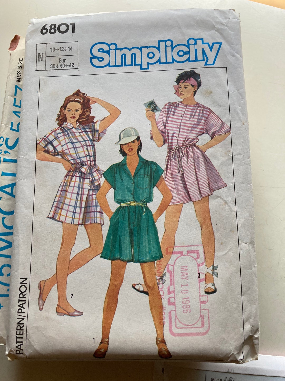 RARE Vintage 1980's Simplicity 6801 Sewing Pattern Size 10-12-14 FF - Etsy