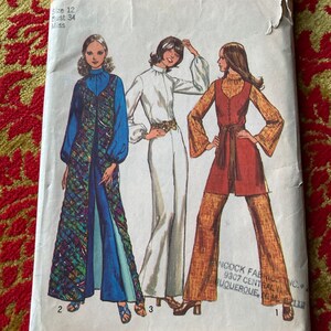 Vintage 1970s Simplicity 9720 Sewing Pattern Size 12 Bust 34 or Size 16 ...