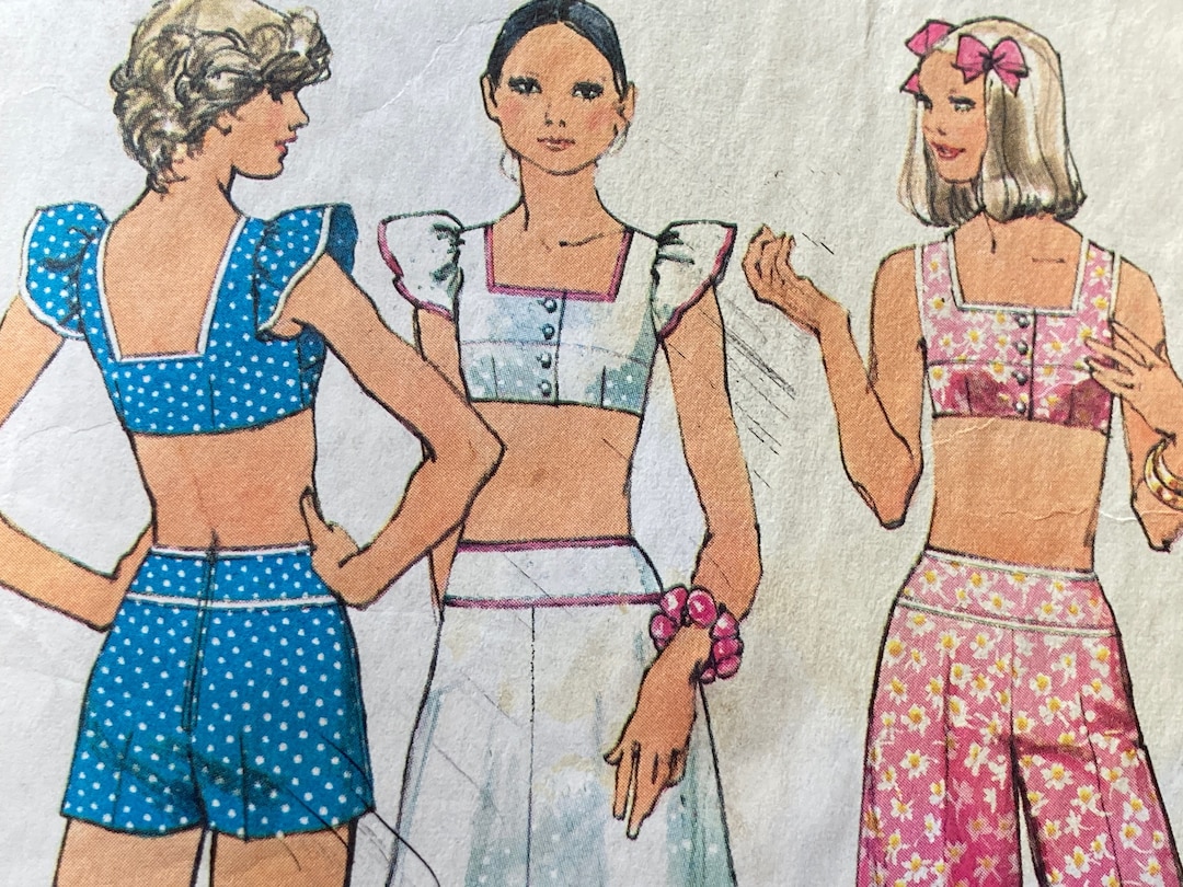 SALE Vintage 1970's Simplicity 5697 Midriff-top, Skirt, Pants or Shorts ...