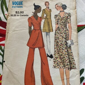 Vintage 1970s Miss Vogue 7892 Dress and Pants Sewing Pattern Size 10 ...