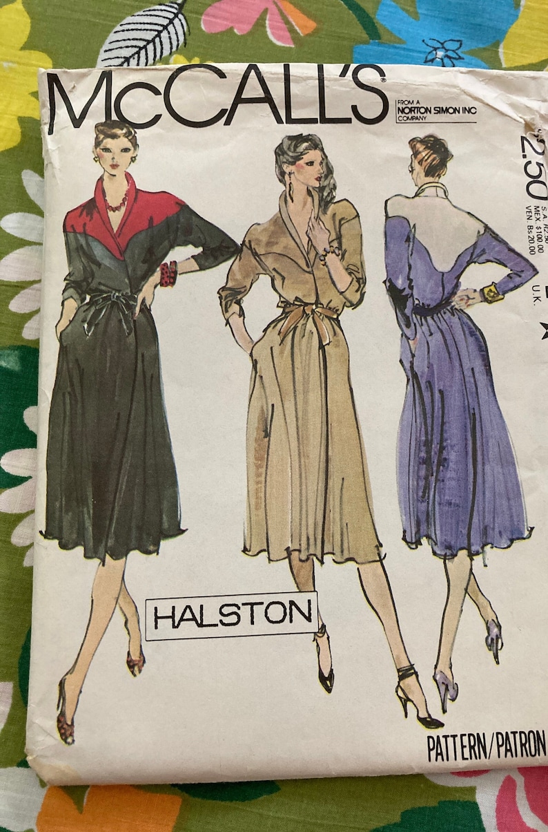 Vintage 1970s Mccall’s 6841 Halston Sewing Pattern Size 12 Bust 34 or ...
