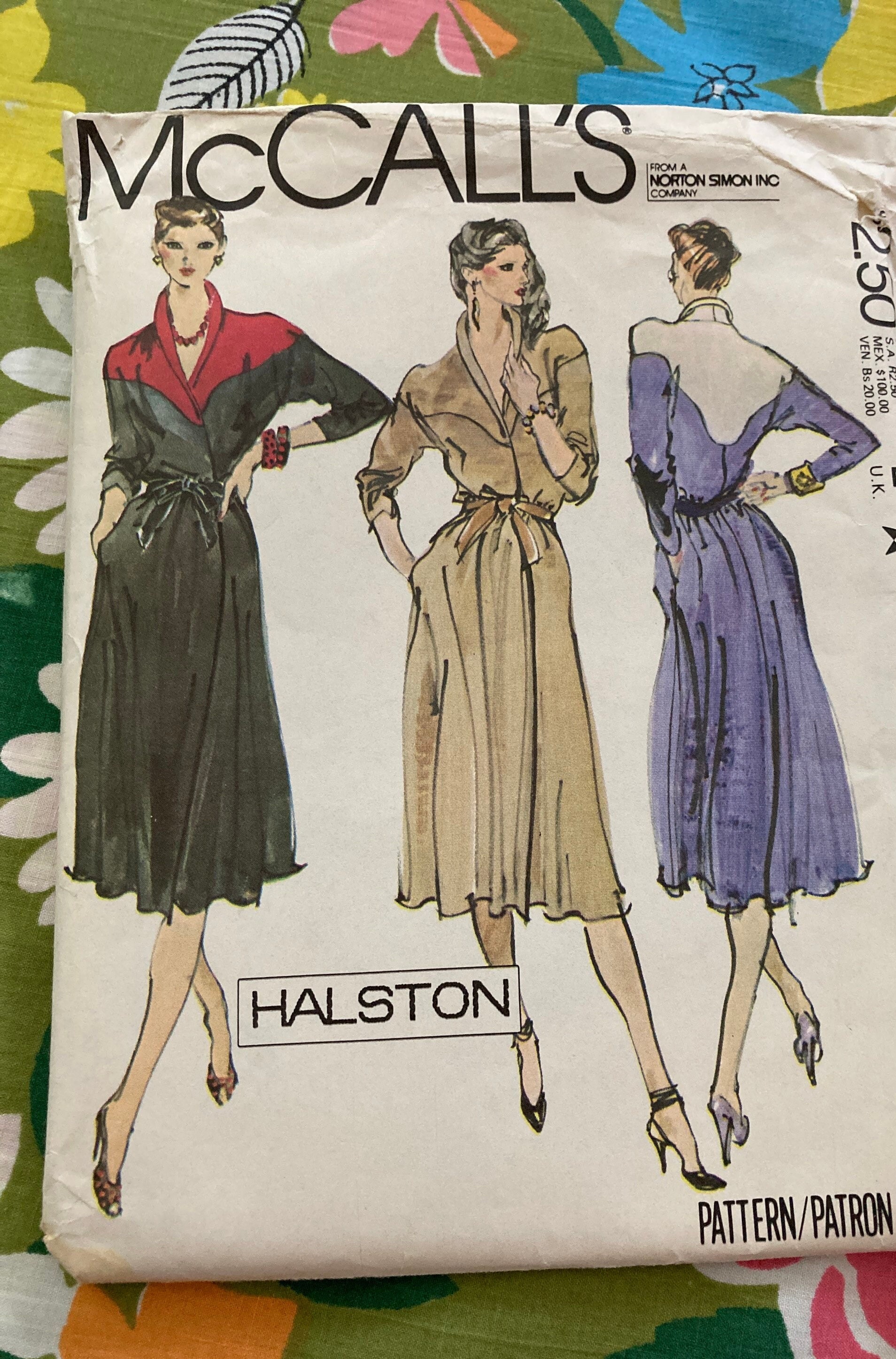 Vintage 1970s Mccall’s 6841 Halston Sewing Pattern Size 12 Bust 34 or ...