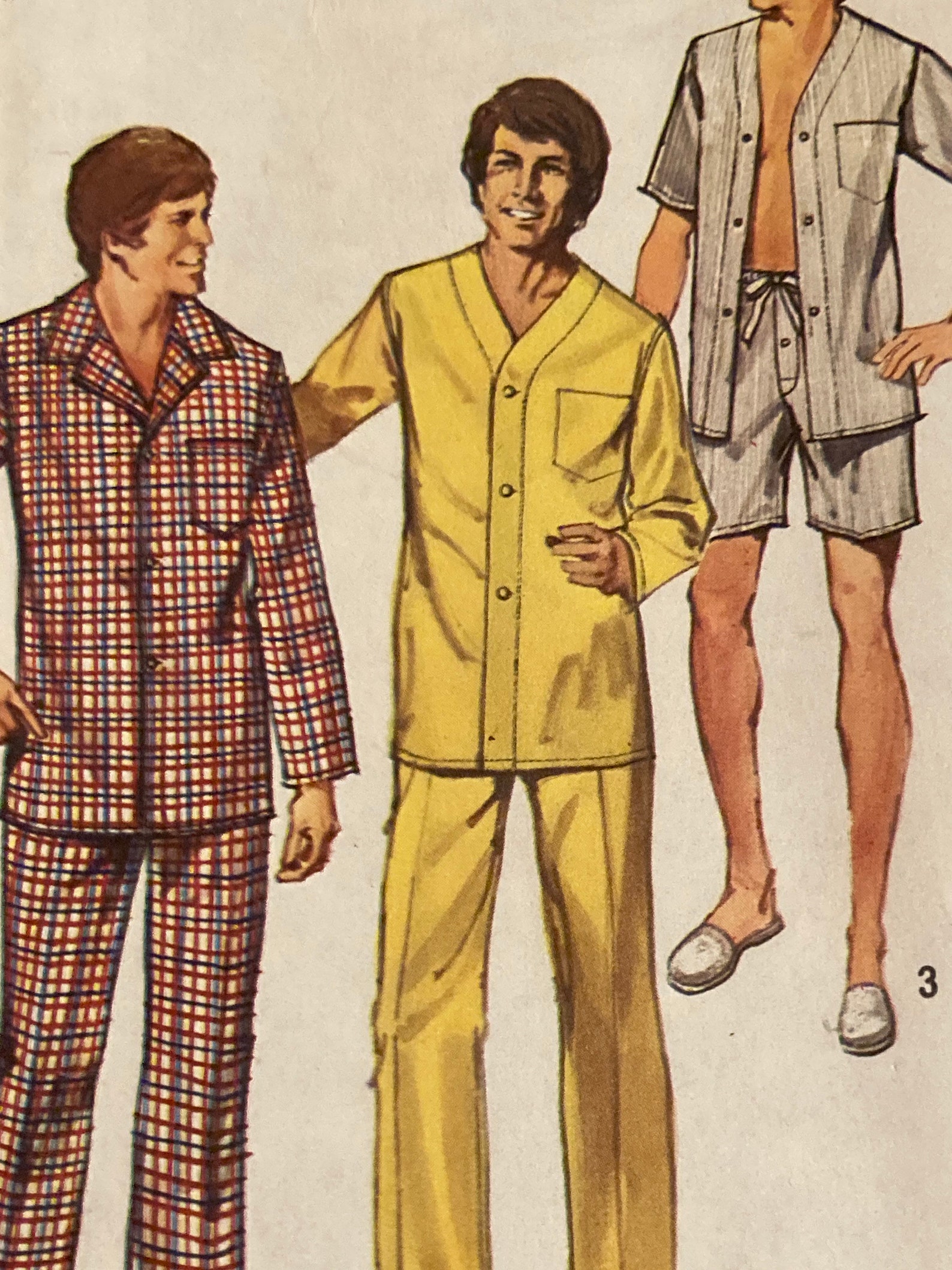 Vintage 1970s simplicity 5946 Mens pajamas size small chest | Etsy