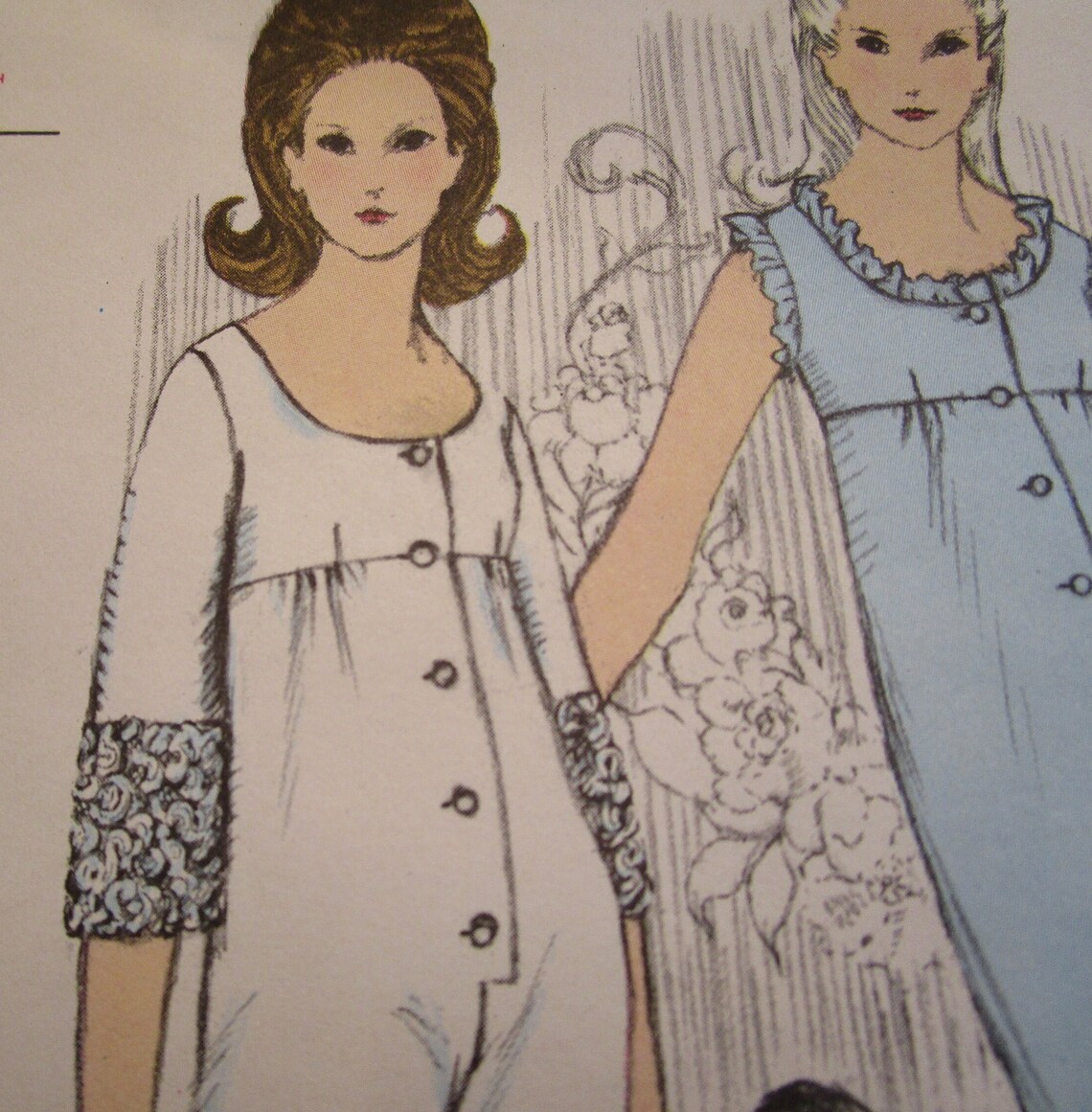 ADORABLE Vintage 1960's Vogue 6429 Young Fashionables Pajamas Sewing ...