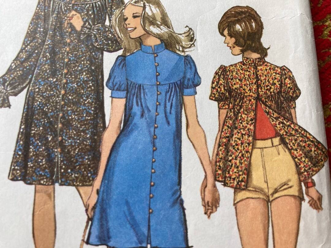RARE Vintage 1970's Simplicity 9745 Smock-dress or Top and Short Shorts ...