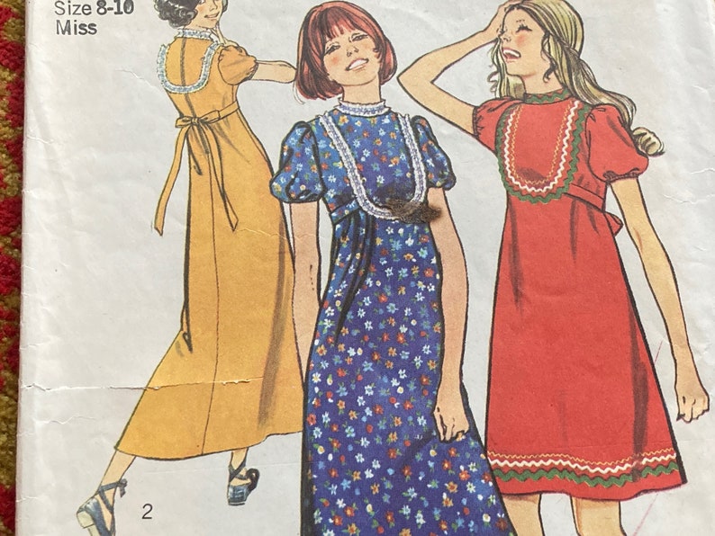 Vintage 1970 Simplicity 9565 Sewing Pattern Size Small 810 - Etsy
