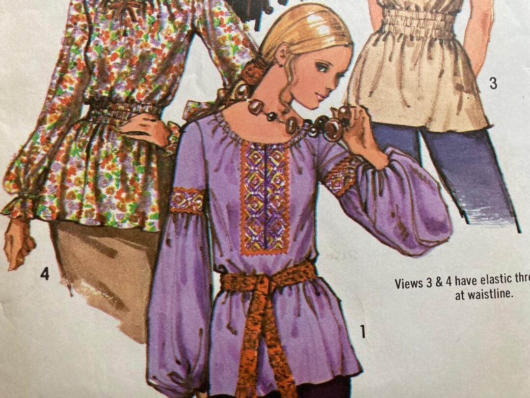 Vintage 1970s Simplicity 9313 Sewing Pattern Size 12 Bust 34 or Size 14 ...