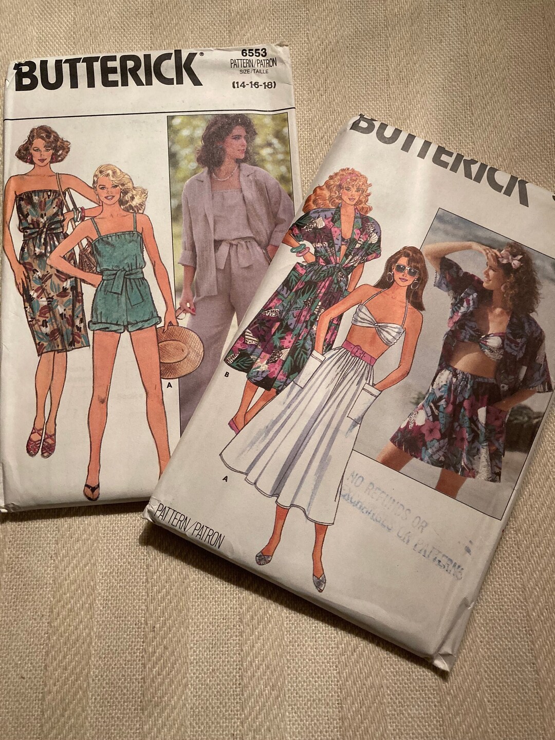 Vintage 1980's Butterick 5673 or 6553 Sewing Pattern Size 14-16-18 FF ...