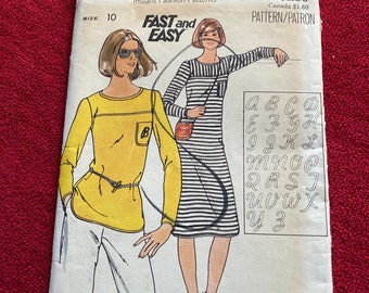 Vintage 1970s Vogue 8587 Sewing Pattern Size 10 Bust 32.5 FF - Etsy