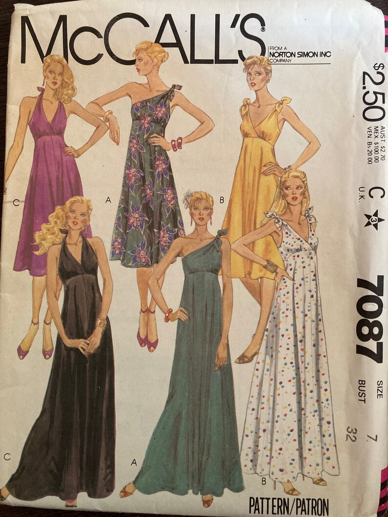 Vintage 1980s Mccall’s 7087, Sewing Pattern Size 12 Bust 34 or Size 16 ...