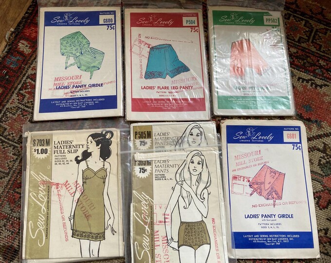Vintage 1950s 60s 70s? Sew Lovely Panty Girdle Sewing Pattern Lot Set ...