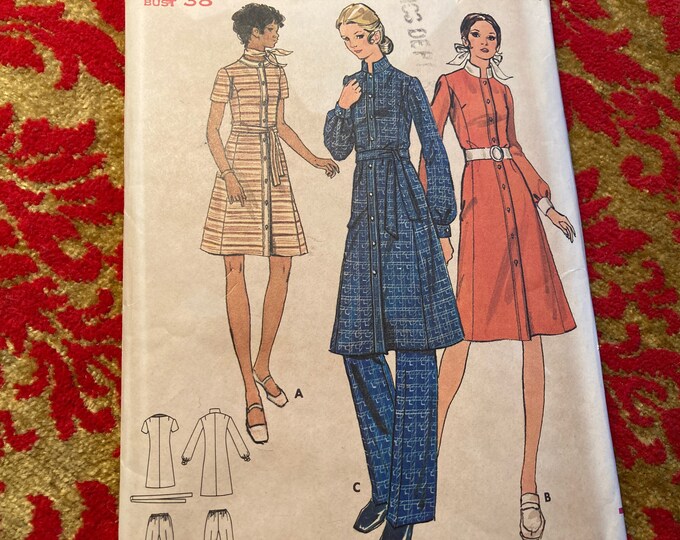 Vintage 1970s Butterick 6151 Sewing Pattern Size 16 Bust 38 FF - Etsy