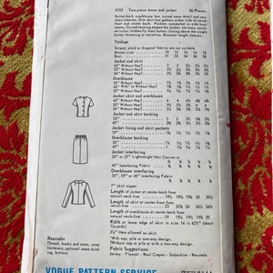 Vintage 1960s Vogue 6552, Sewing Pattern Size 16 Bust 36 - Etsy