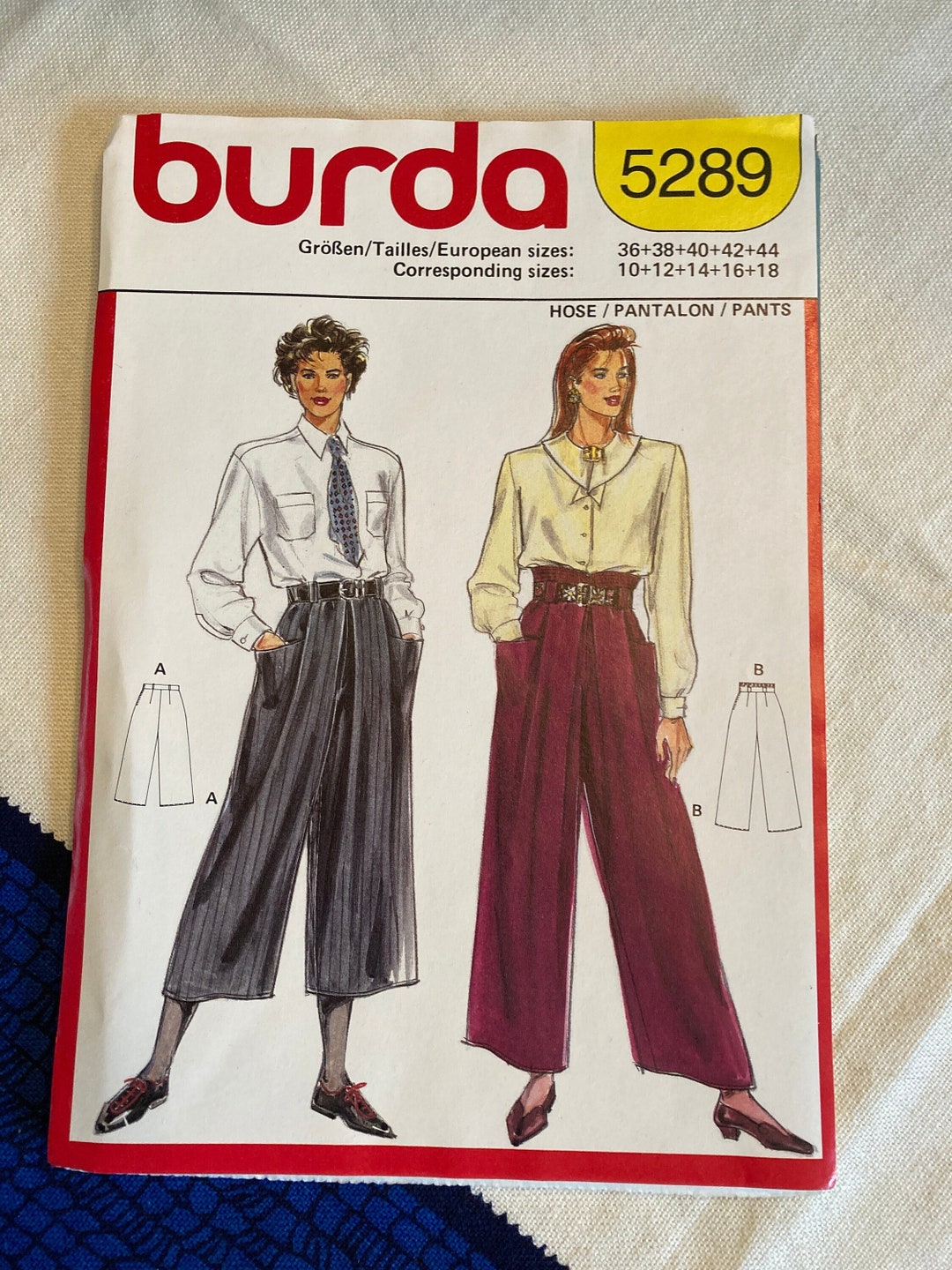 Vintage 1980's Burda 5289 Sewing Pattern Size 10-12-14-16-18 FF - Etsy