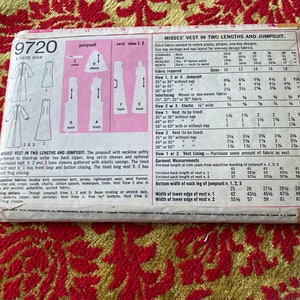 Vintage 1970s Simplicity 9720 Sewing Pattern Size 12 Bust 34 or Size 16 ...