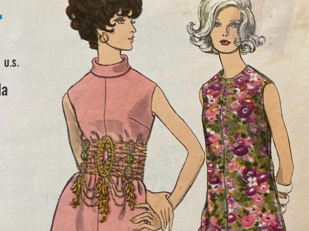 Vintage 1960's Vogue 7498 Sewing Pattern Size 14 Bust 36 - Etsy