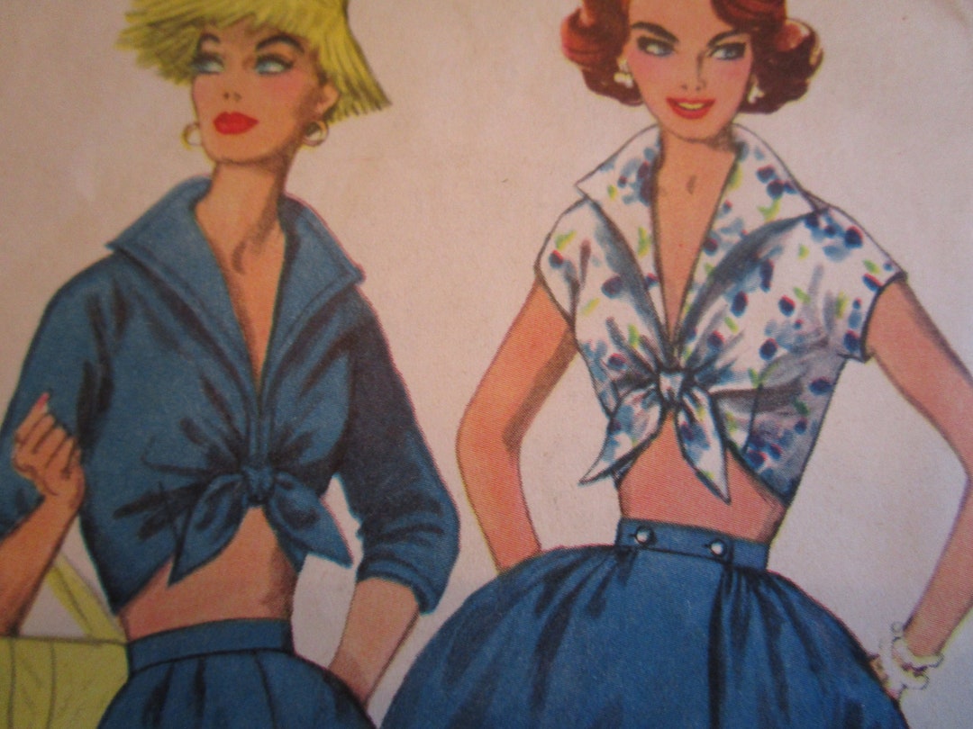 Vintage 1950's Simplicity 2121 Top, Shorts and Wrap-around Skirt Sewing ...