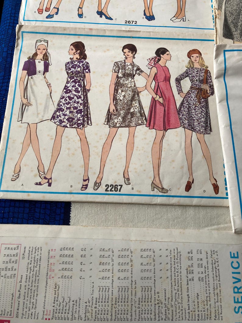 Vintage 1960s and 1970s Vogue's Basic Design 2672 2351 2054 2267 or ...