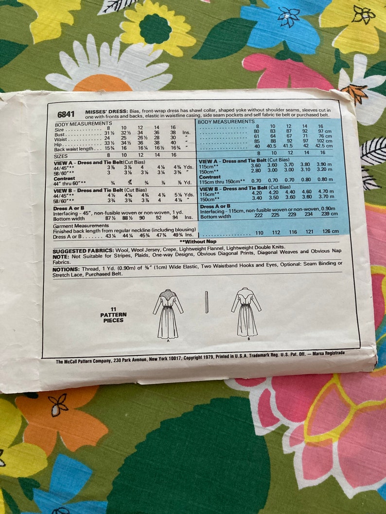 Vintage 1970s Mccall’s 6841 Halston Sewing Pattern Size 12 Bust 34 or ...