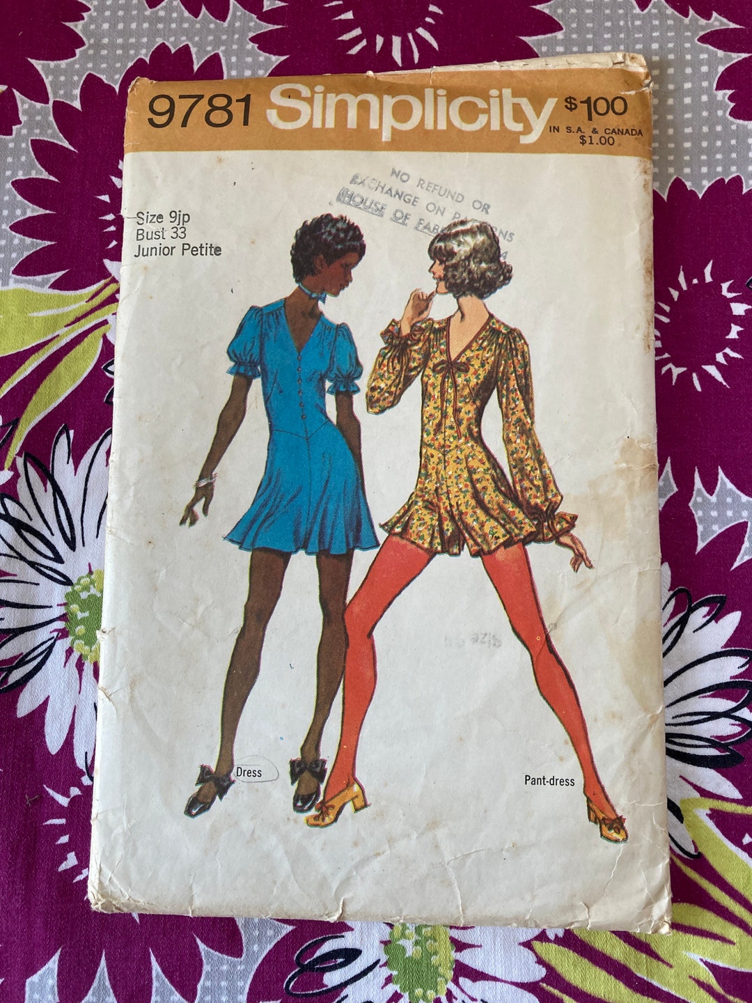 Vintage 1970's Simplicity 9781 Sewing Pattern Size 9jp Bust 33 - Etsy