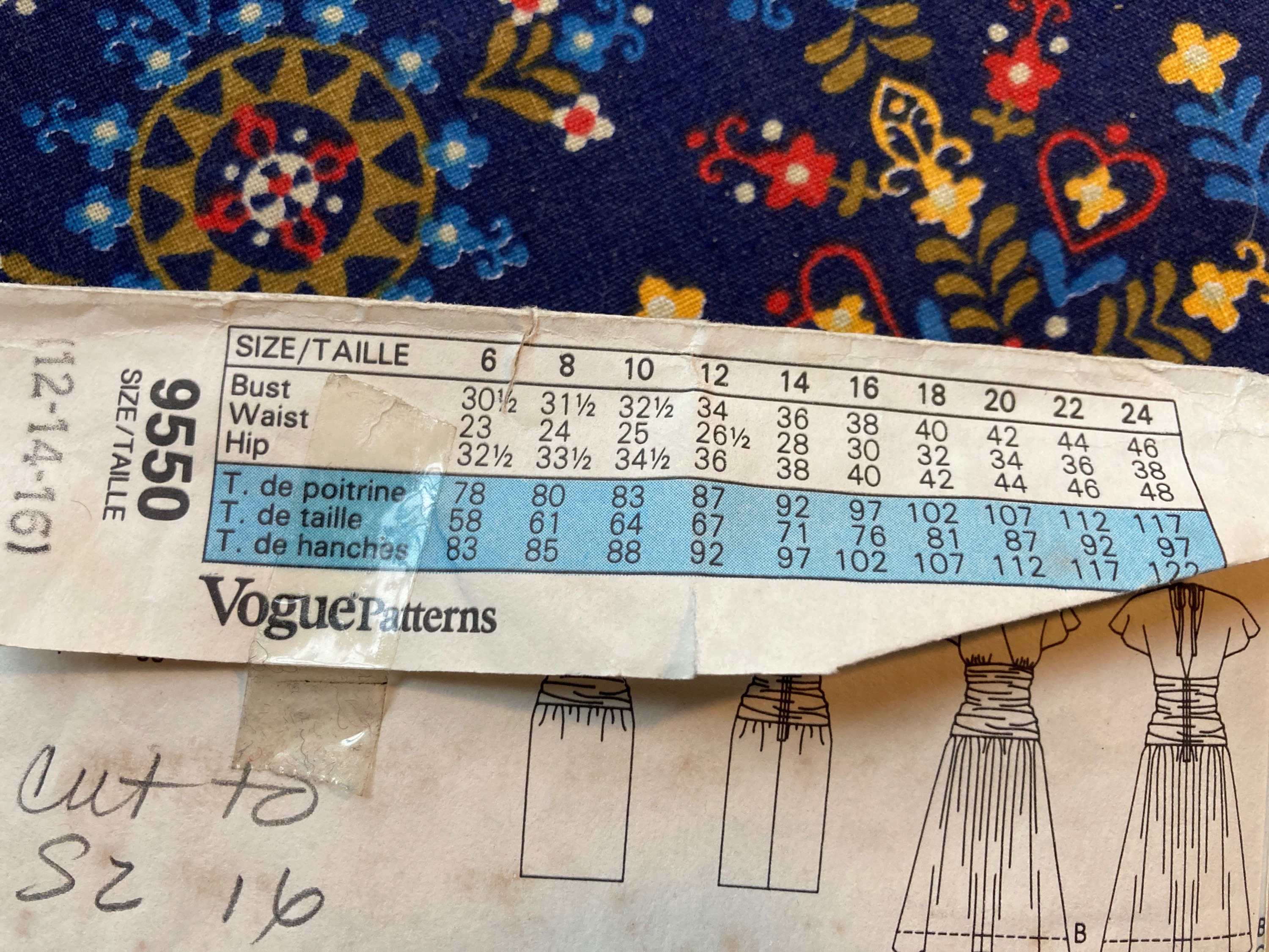 Kits & How To Sewing 14–16 Vintage 1980s Vogue 9550 sewing pattern size ...