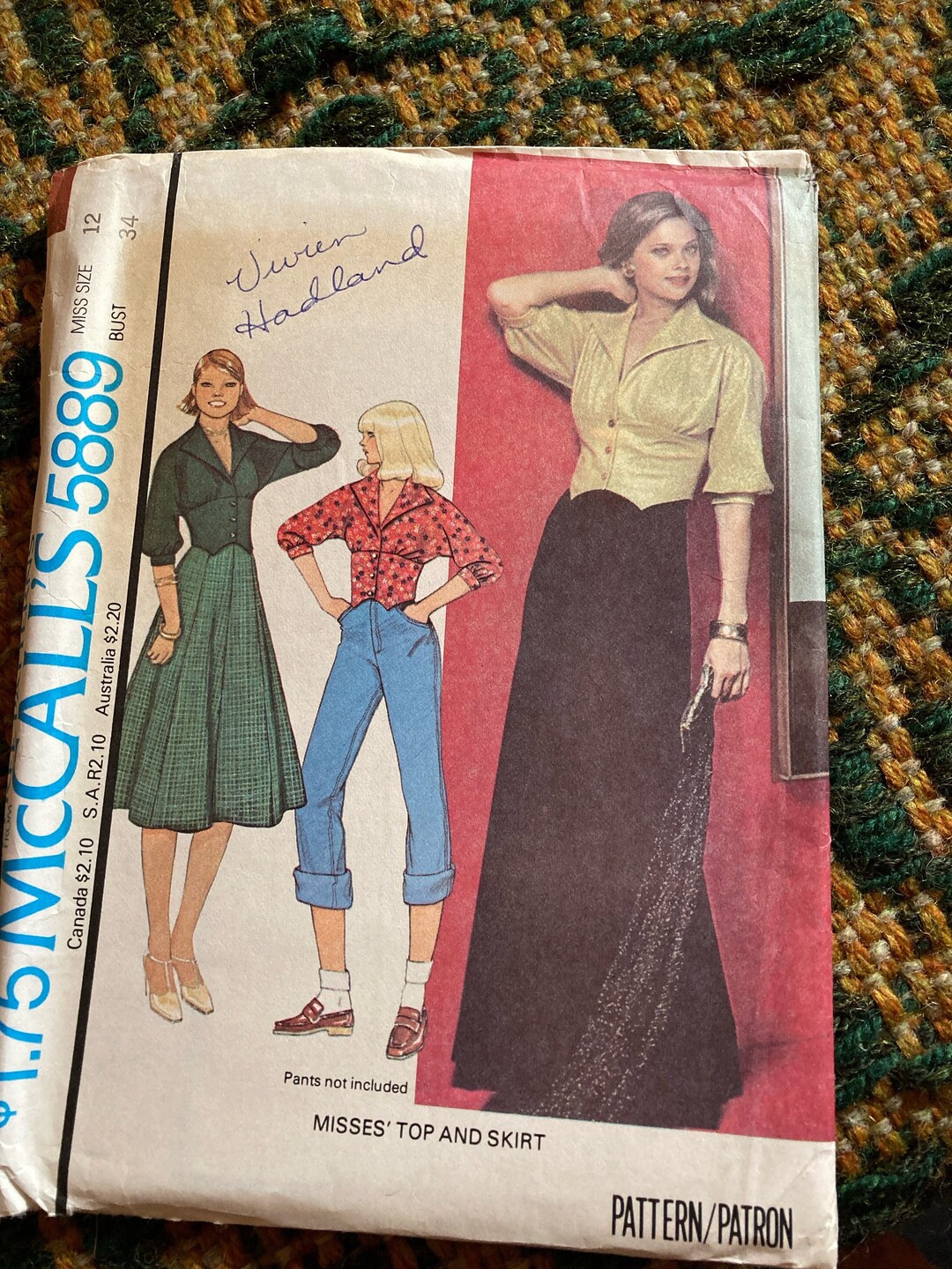 Vintage 1970's Mccall's 5889 Sewing Pattern Size 12 Bust 34 FF - Etsy