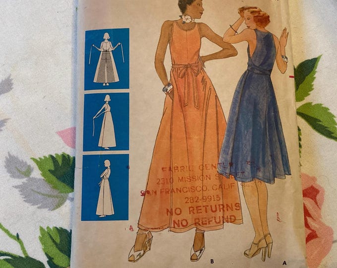 RARE Vintage 1970s Butterick 4824 Sewing Pattern Size Medium 12-14 Bust ...