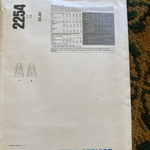 RARE Vintage 1970's Vogue 2254 French Boutique RENATA Sewing Pattern ...