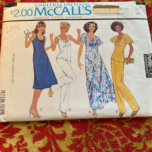Vintage 1970's Mccall's 6076 Sewing Pattern Size 12 Bust 34 FF - Etsy