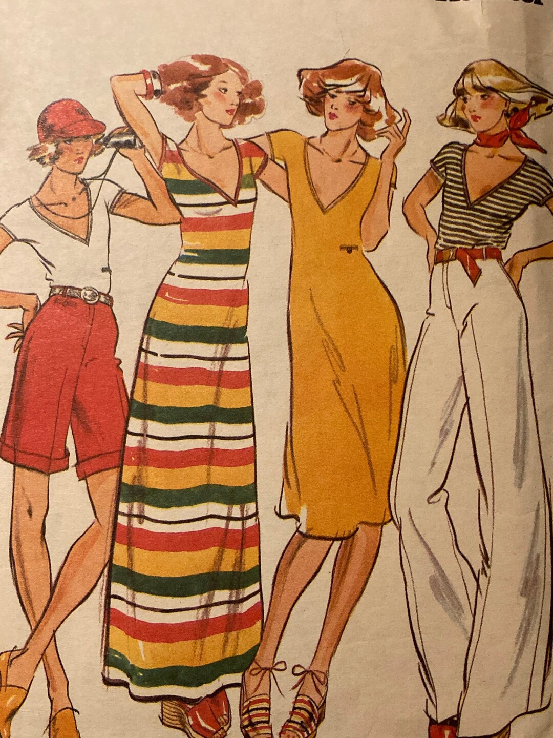 Vintage 1970s Butterick 4848 Daniel Hechter T Shirt, Dress, Pants and ...