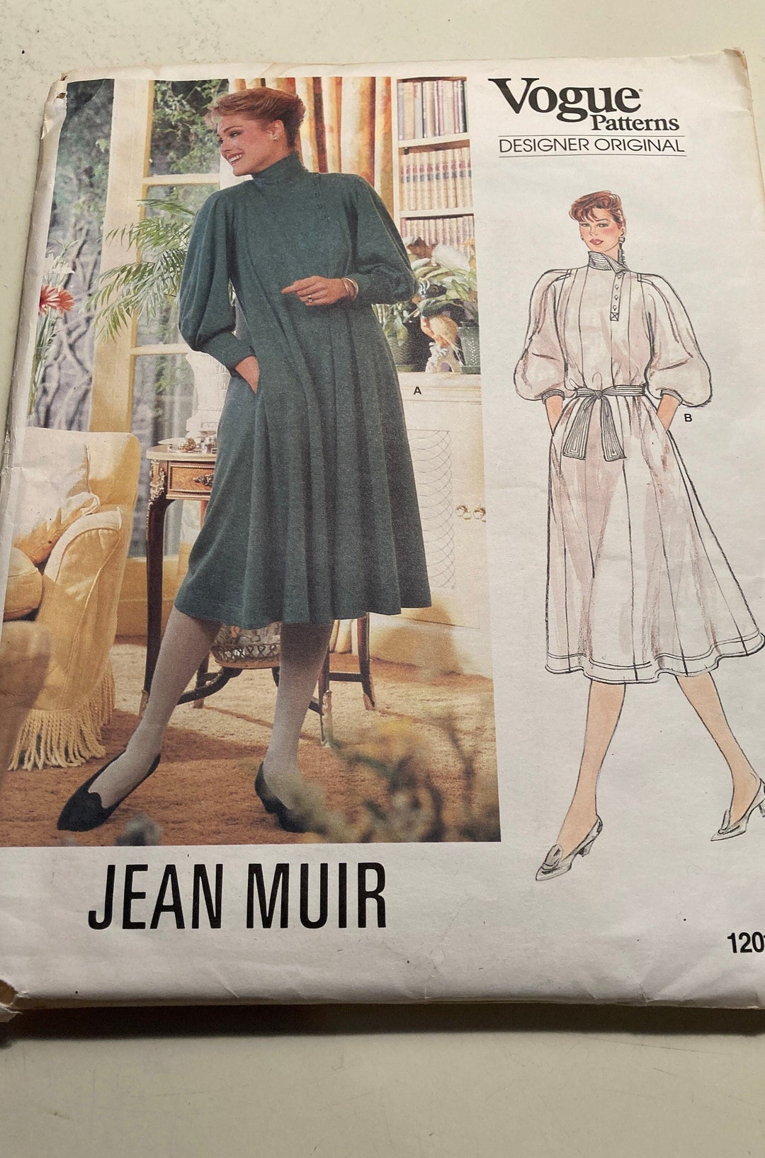 Vintage 1980's Vogue 1201 JEAN MUIR Sewing Pattern Size 12 - Etsy