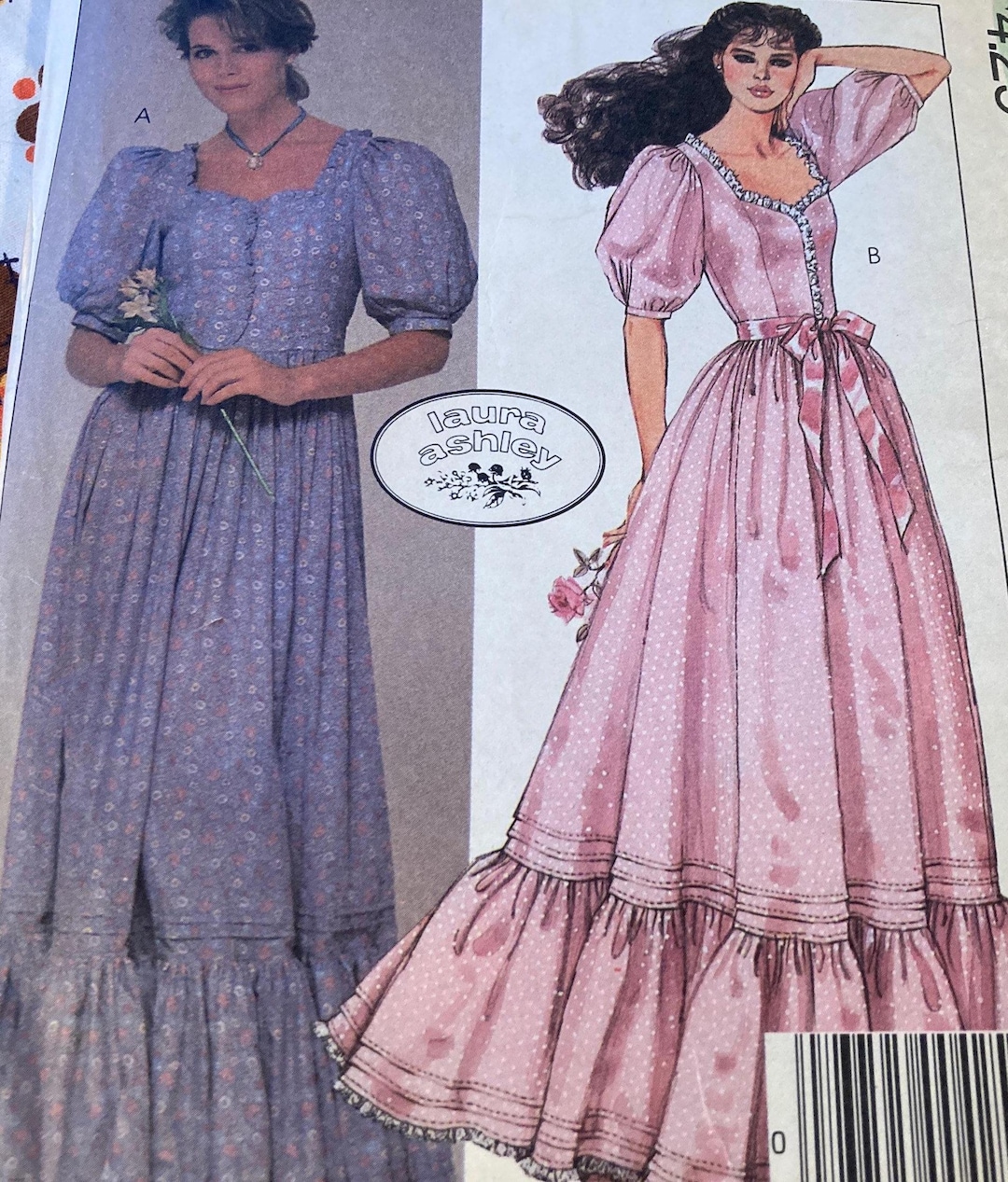 Vintage 1980s Mccall’s 8909 Laura Ashley Sewing Pattern Size 14 Bust 36 ...