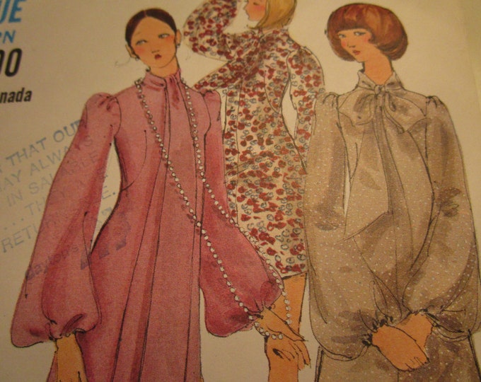 Vintage 1970's Vogue 7853 Dress Sewing Pattern Size 14 Bust 36 - Etsy