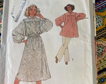 Vintage 1970's Simplicity 9354 Boho Dress Sewing Pattern Size 14 Bust ...