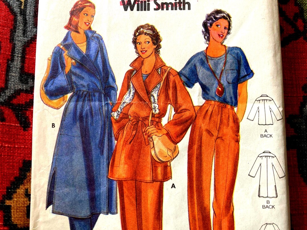 Vintage 1970's Butterick 6259 WILLI SMITH Coat, Jacket, Top & Pants ...