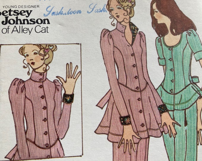 Vintage 1970's Butterick 6529 BETSEY JOHNSON Jacket and Pants Sewing ...
