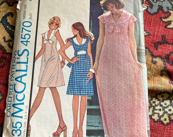 Vintage 1970s Mccall’s 3538, Sewing Pattern Size 10 Bust 32.5 - Etsy