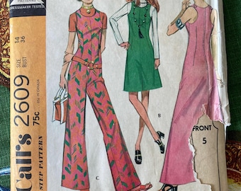 Vintage 1970's Mccall's 4125 Sewing Pattern Size 14 Bust 36 - Etsy
