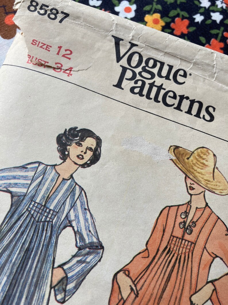 Vintage 1970s Vogue 8587 Sewing Pattern Size 12 Bust 34 or | Etsy