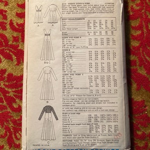 Vintage 1970's Vogue 8171 Gown and Robe Sewing Pattern Size 10 Bust 32. ...