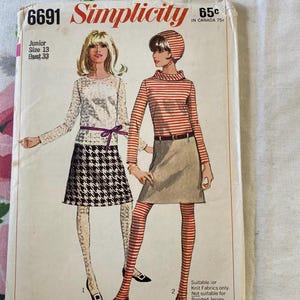 Vintage 1960's Simplicity 6691 Sewing Pattern Size 13 Bust 33 FF - Etsy
