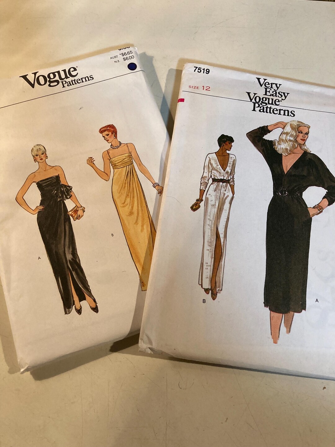 Vintage 1970's Vogue 8304 and Vogue 7519 Sewing Patterns Set of 2 FF - Etsy
