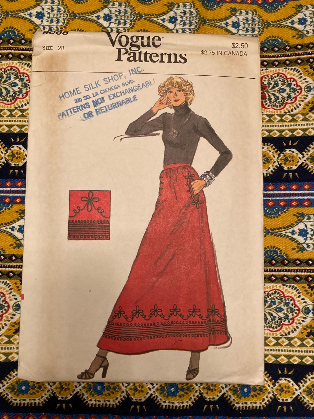 Vintage 1970's Vogue 9065 Sewing Pattern Waist 28 FF - Etsy